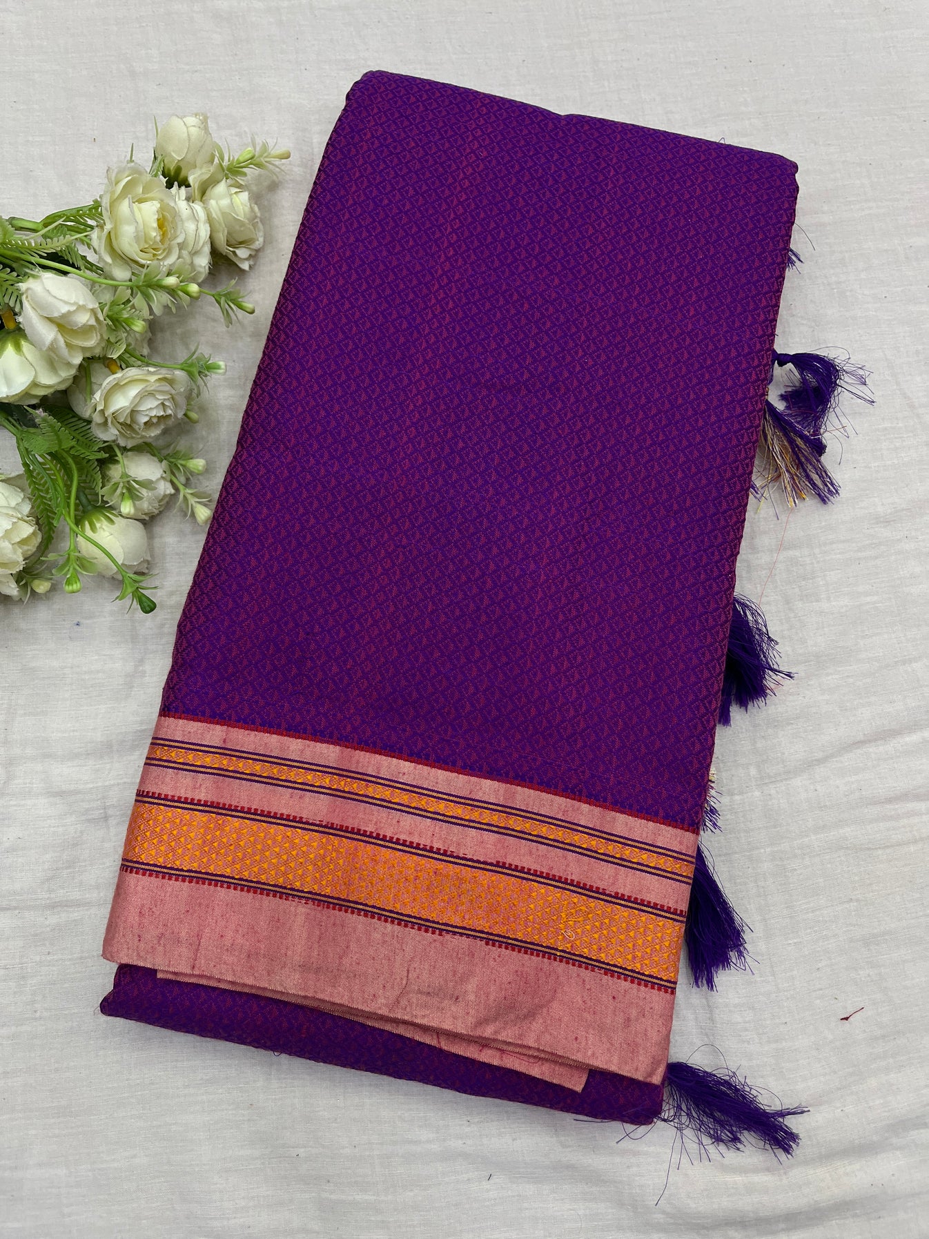 Purple Peach Khun Saree – The Loom Store